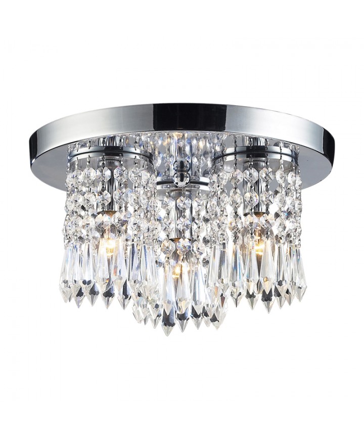 ELK Lighting 1990/3 Optix 3 Light Flush Mount in Polished Chrome