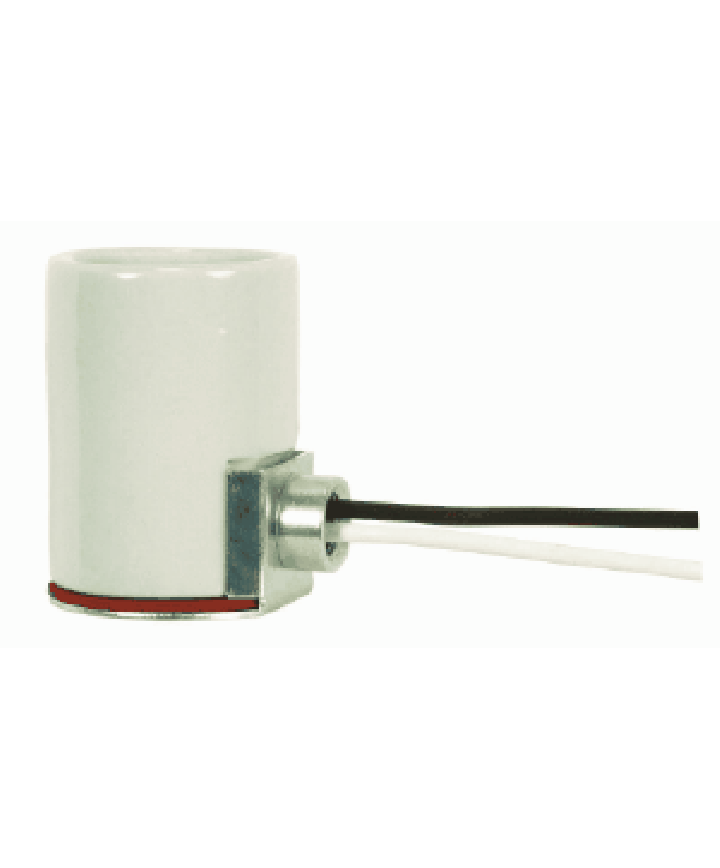 Satco 80/1330 Porcelain Side Out Wire MEDIUM BASE SOCKET 9 Inch Leads