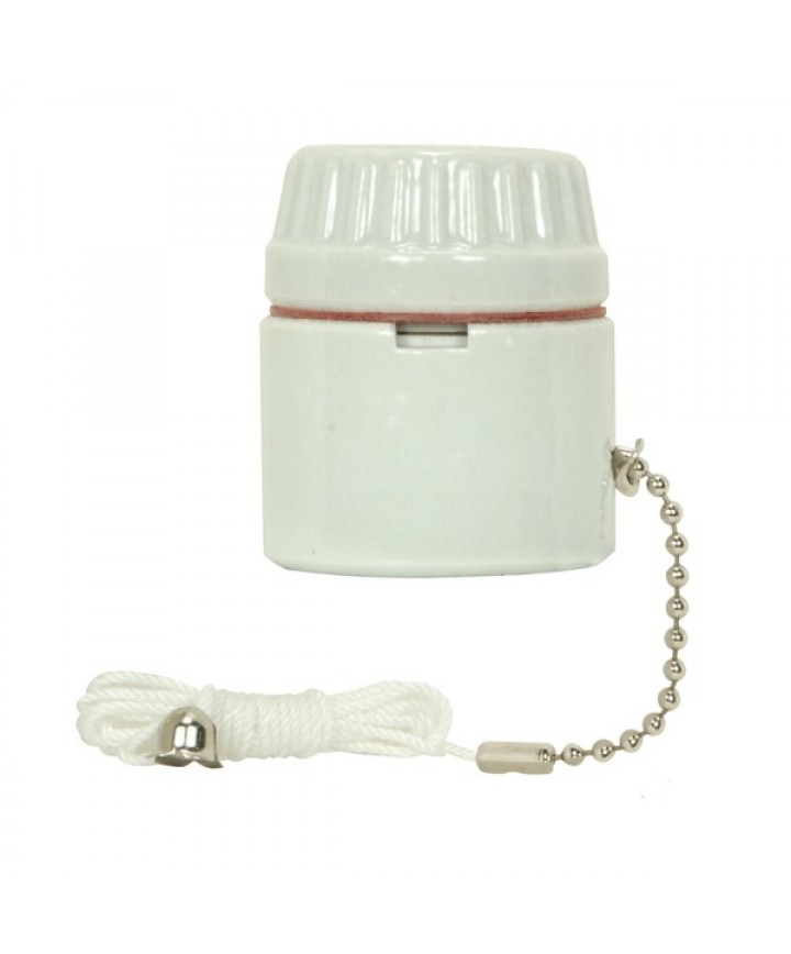 Satco 80/1926 Medium Base Porcelain Pull Chain Socket Sign Receptacle