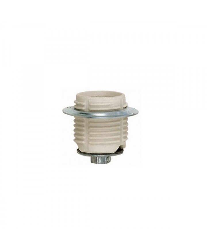 Satco 90/1074 Medium Base Porcelain Socket Threaded W/ Cap & Ring