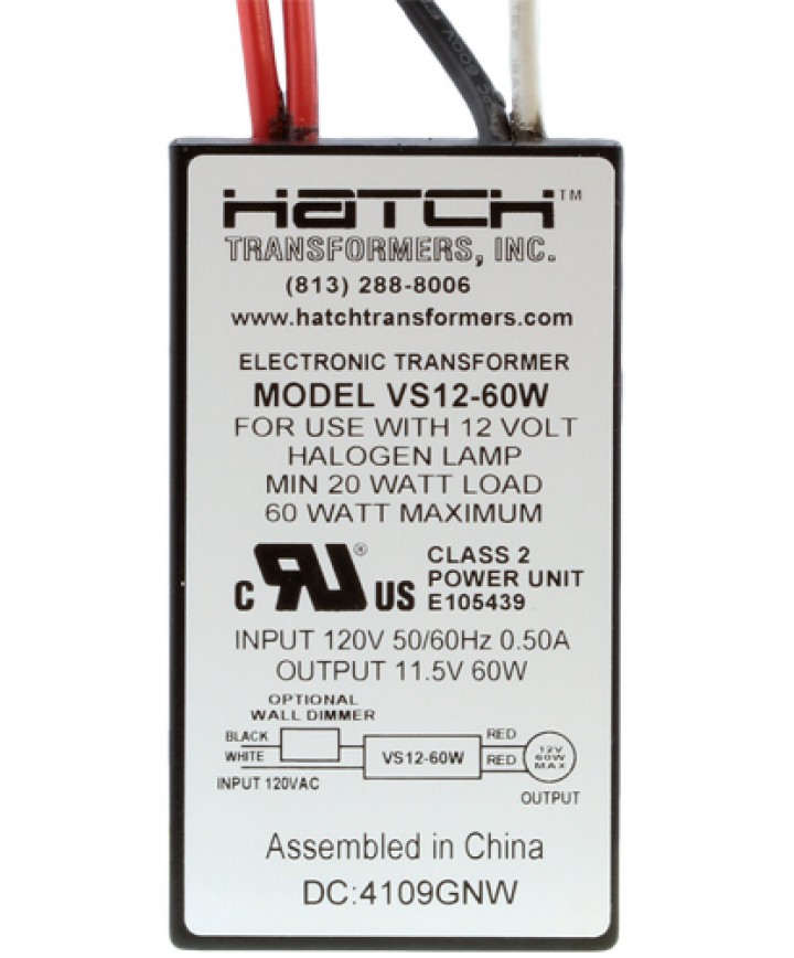 Hatch Transformers VS1260WNW Hatch VS12-60WNW 60-Watt 120-Volt to 12 ...