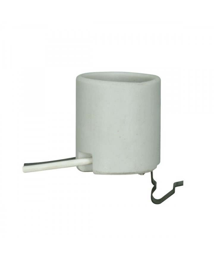 Satco 80/1221 Satco Keyless Porcelain Socket Medium Base Snap-in Clip ...