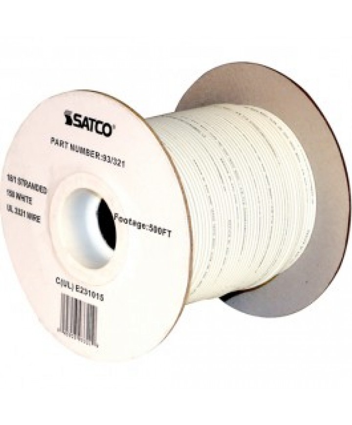 Satco 93/321 93-321 Satco White 500' feet Lighting Wire Spool 18/1 ...