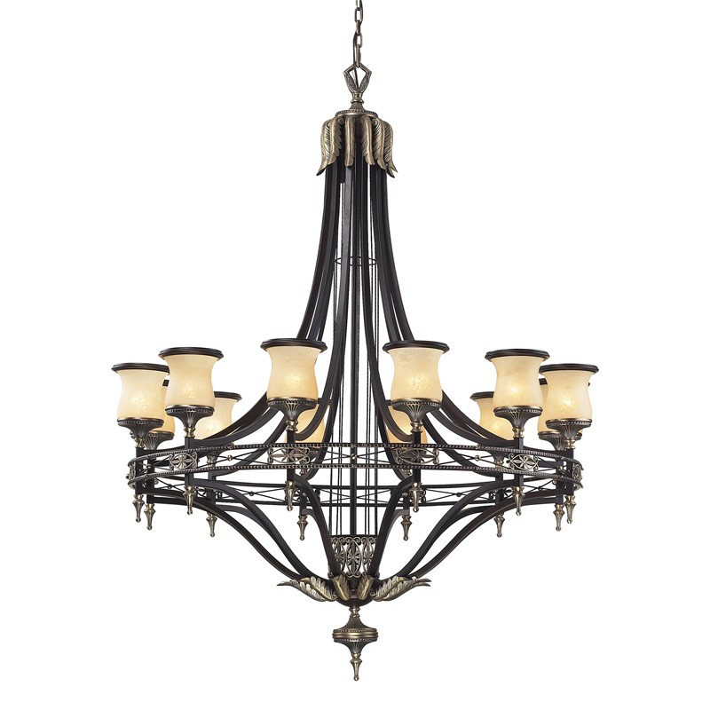 ELK Lighting 2434/12 Georgian Court 12 Light Chandelier in Antique ...