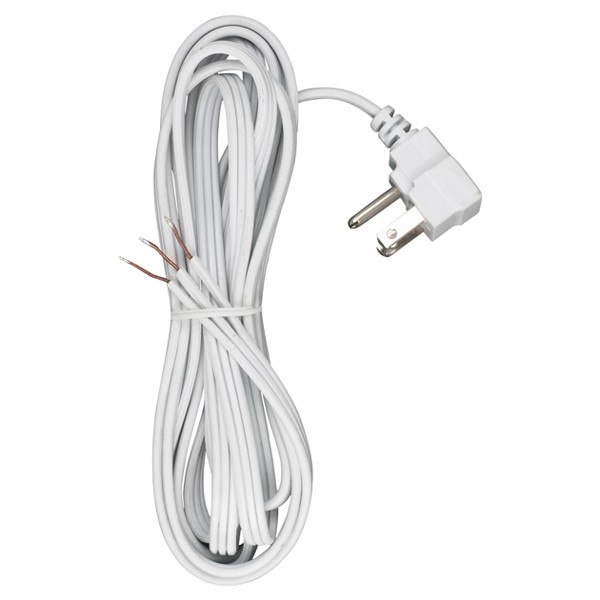 Satco 90/2459 White 10 feet Cord Set Flat Plug Cord Set 18/3 SPT-2