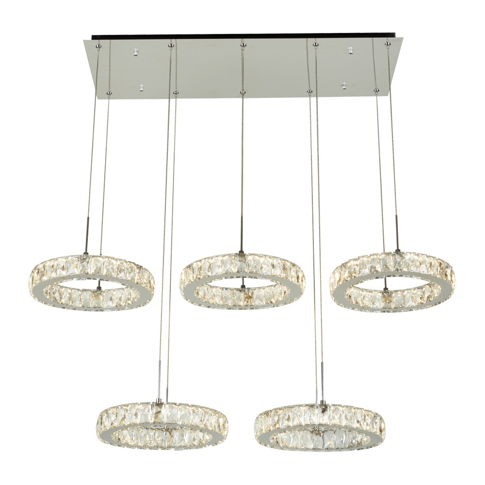 PLC Lighting 90070PC PLC1 Ceiling Five Ring Pendant Equis Collection