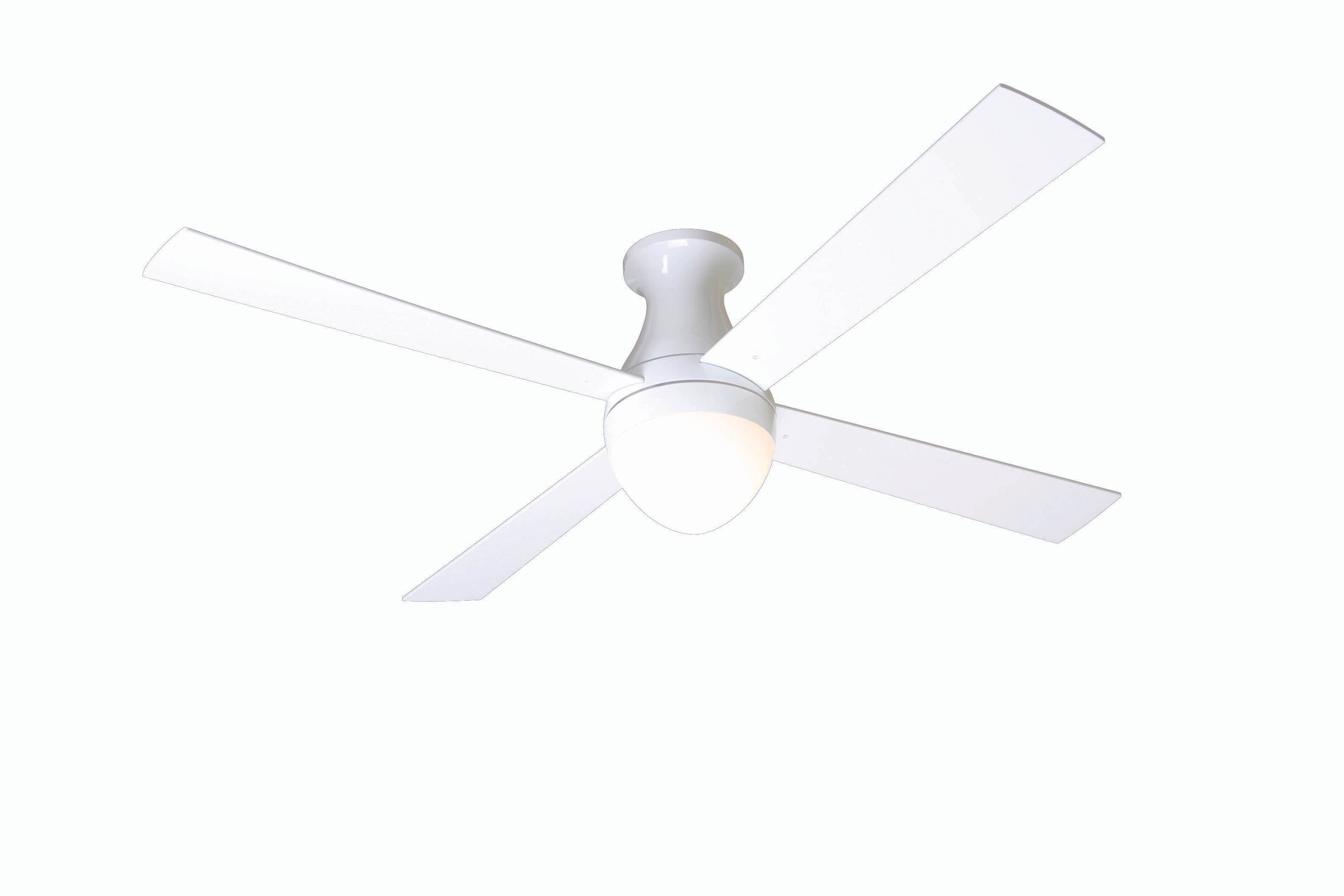 Modern Fan Company BAL-HUG-GW-52-AL-650-NC Ball Hugger Gloss White ...