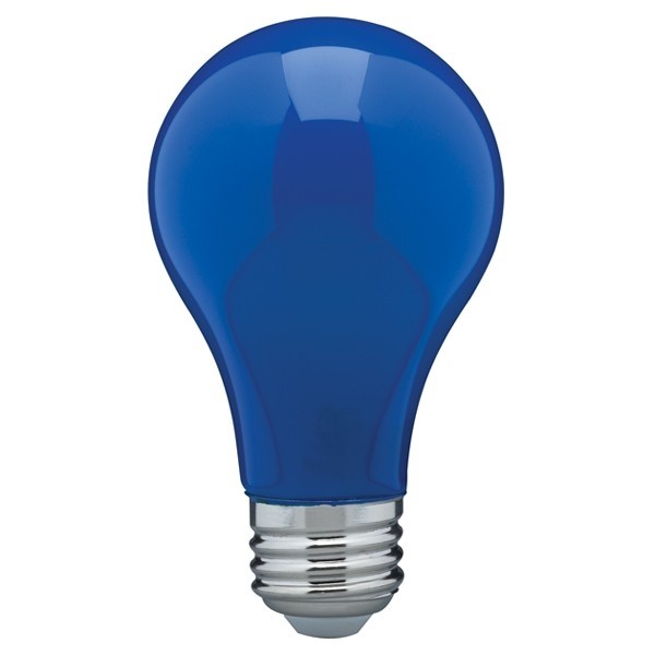 Satco S14985 8 Watt A19 LED Bulb Ceramic Blue Medium Base