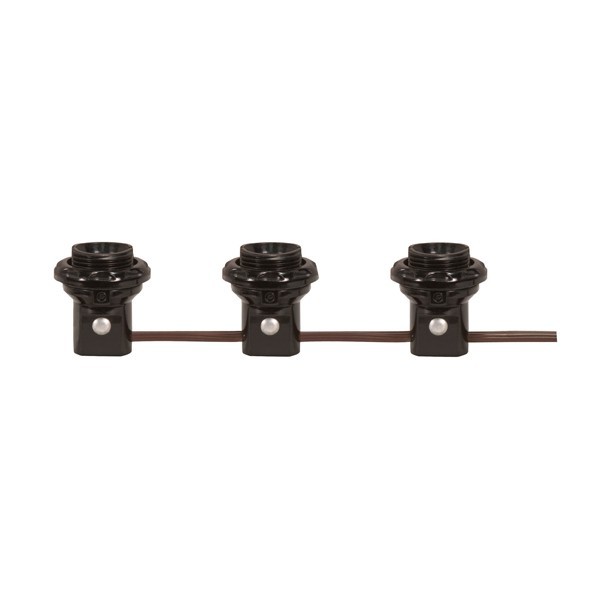 Satco 80/1474 Candelabra Socket 3 Light Threaded Harness Set