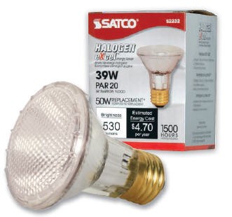 Satco S2232 39PAR20/HAL/XEN/NFL 39-Watt PAR20 Narrow Flood Bulb