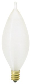 Satco S3404 40C11 Satco 40-Watt Satin Spun 120-Volt C11 Candelabra Base E12 Incandescent Light Bulb