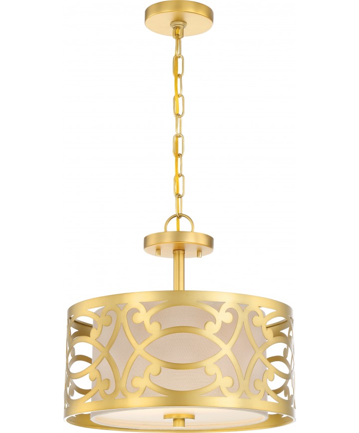Nuvo Lighting 60/5967 Filigree 2 Light Semi Flush Mount Natural Brass Nuvo Lighting 60/5967 Filigree 2 Light Semi Flush Mount Natural Brass