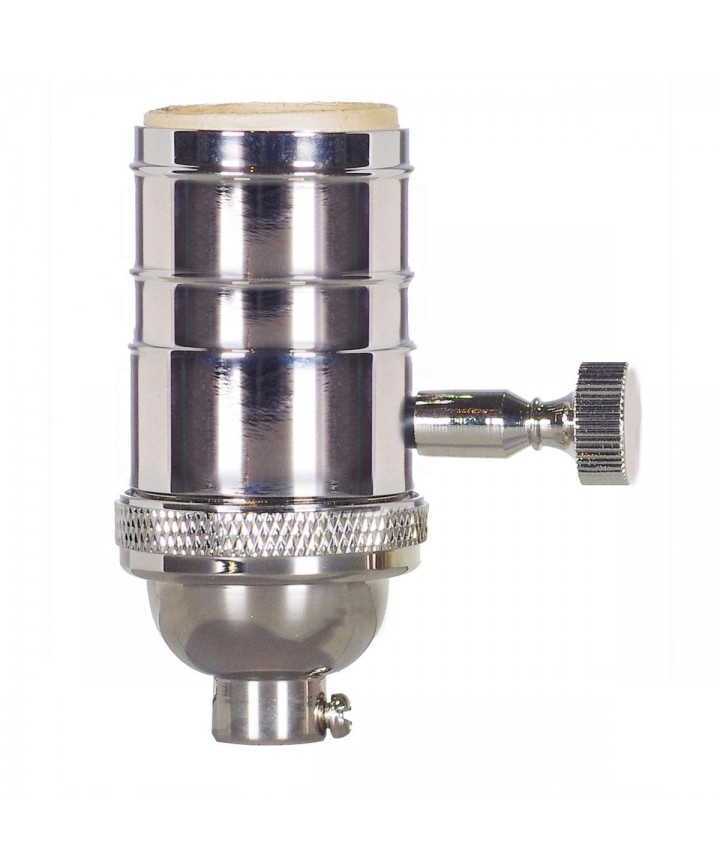Satco 80/1704 Polished Nickel 200 Watt Full Range Turn Knob Socket ...