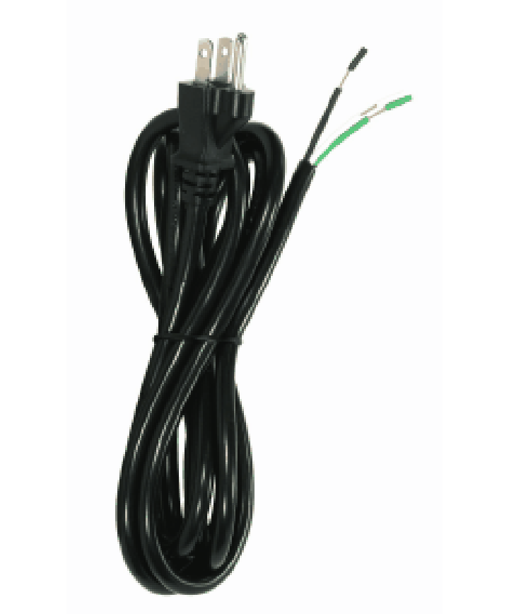 Satco 90/2209 Satco 90-2209 Black 8FT 18/3 SJT -105C 3 Prong Molded ...