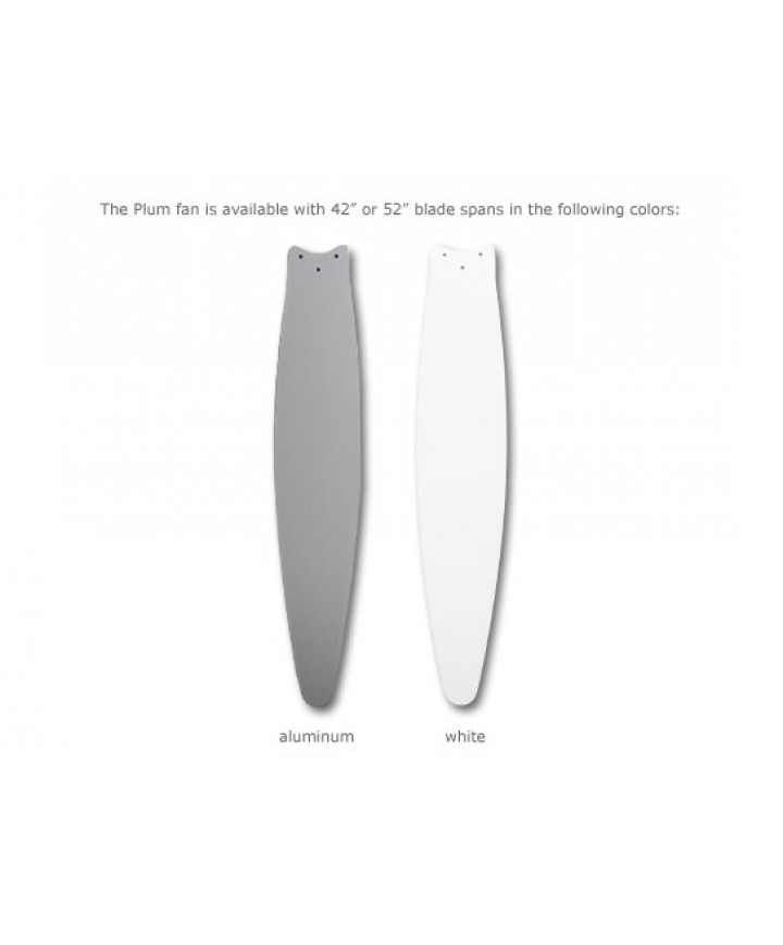 Modern Fan Company PLU-BA-42-WH-270-NC Plum Brushed Aluminum Ceiling Fan