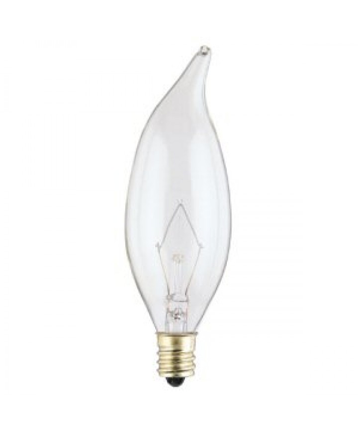 Satco A3662 Satco 60CA10 60 Watt 130 Volt CA10 Candelabra Base Clear ... Satco A3662 Satco 60CA10 60 Watt 130 Volt CA10 Candelabra Base Clear ...
