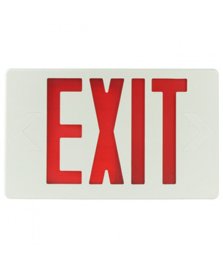Exitronix VEX-U-BP-WB-WH-G2 LED Exit Sign 6 Inch Red Letter 120V / 277V ...